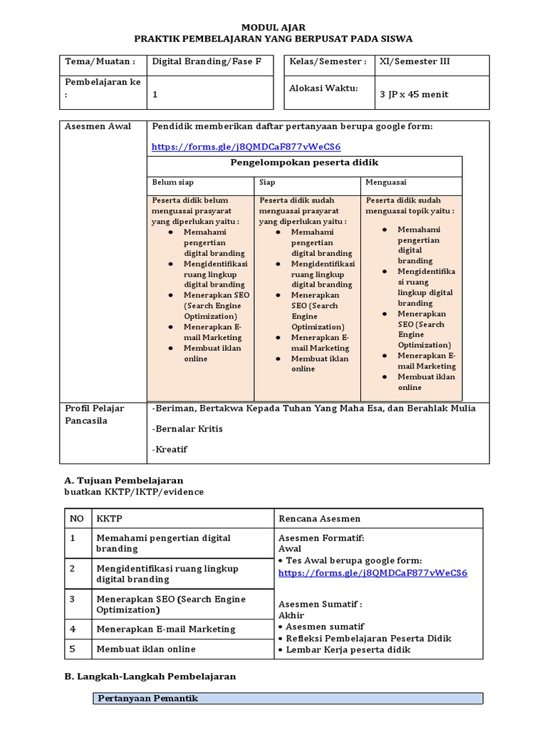 Modul Digital Branding Kelas XI | PDF