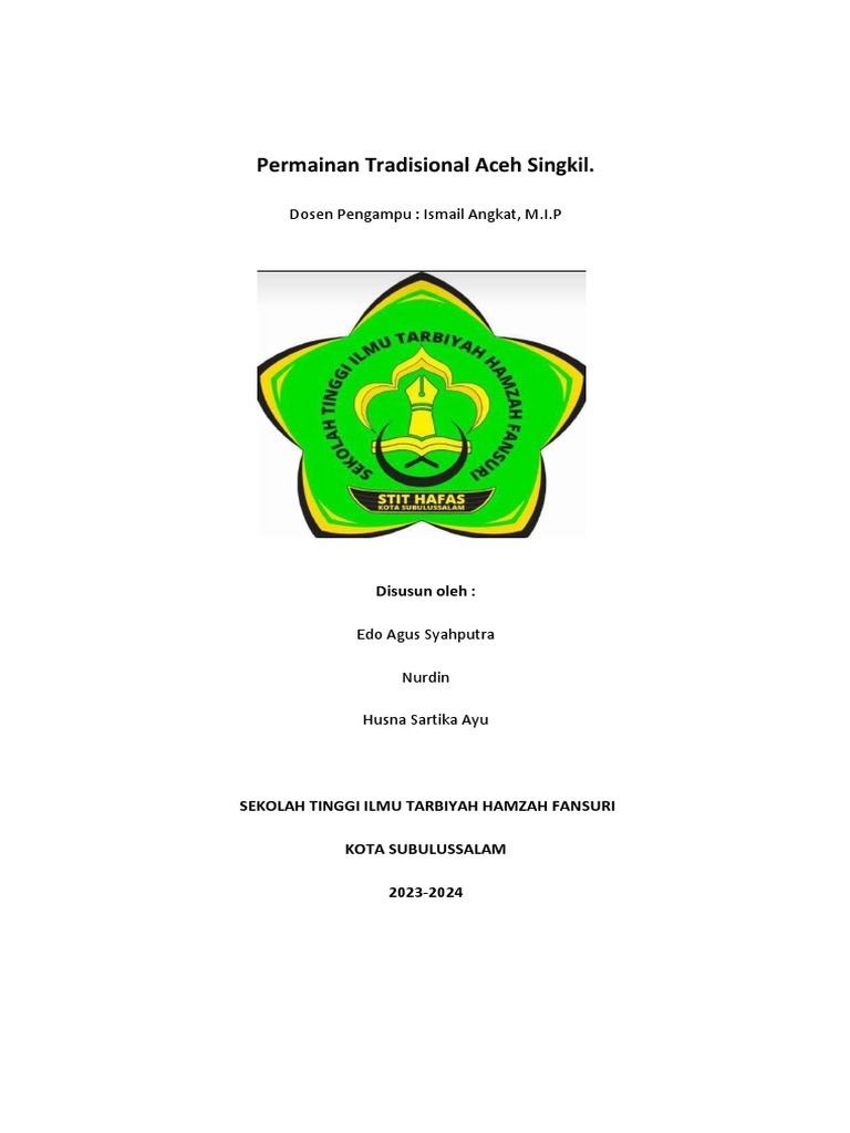 Permainan Tradisional Aceh Singkil | PDF