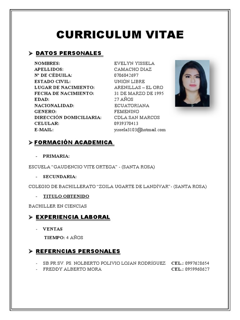 Curriculum Vitae Evelyn | PDF