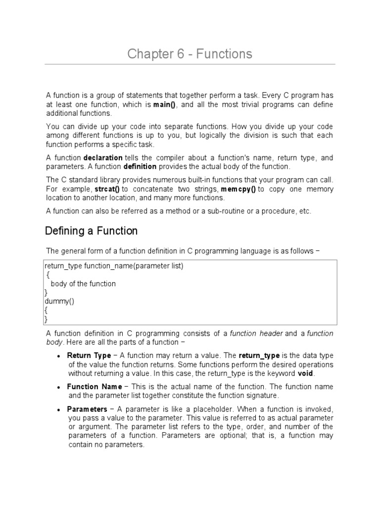 Ch6 Functions Pdf Parameter Computer Programming Variable Computer Science 8849