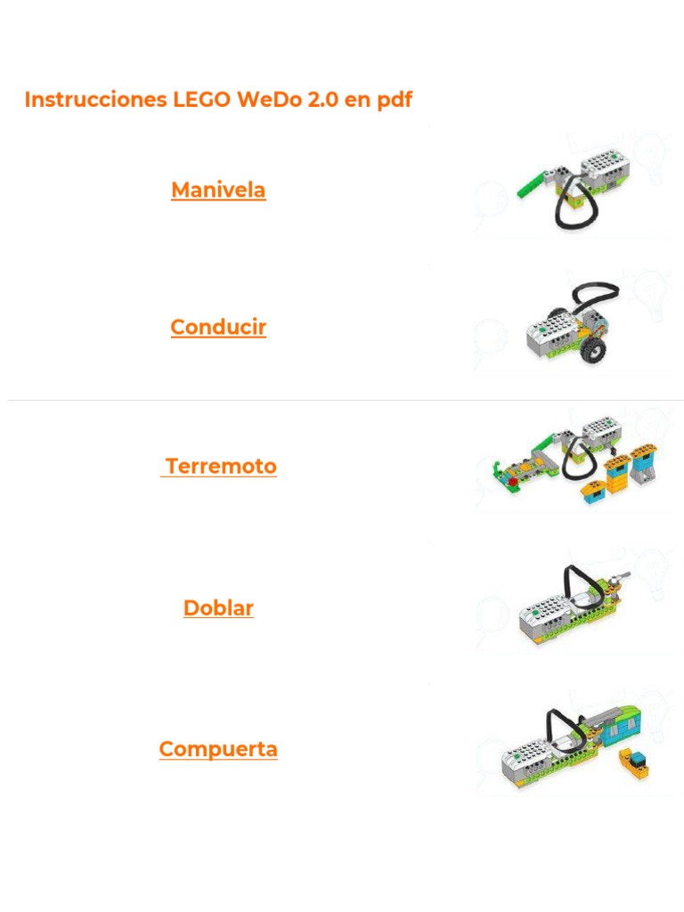 Instrucciones LEGO WeDo 2.0 en PDF | PDF