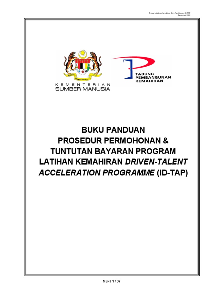 Panduan Permohonan ID-TAP 2022 | PDF