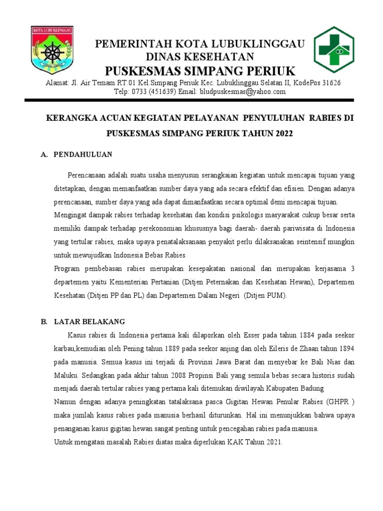 Penyuluhan Rabies 2022 Simpang Periuk | PDF