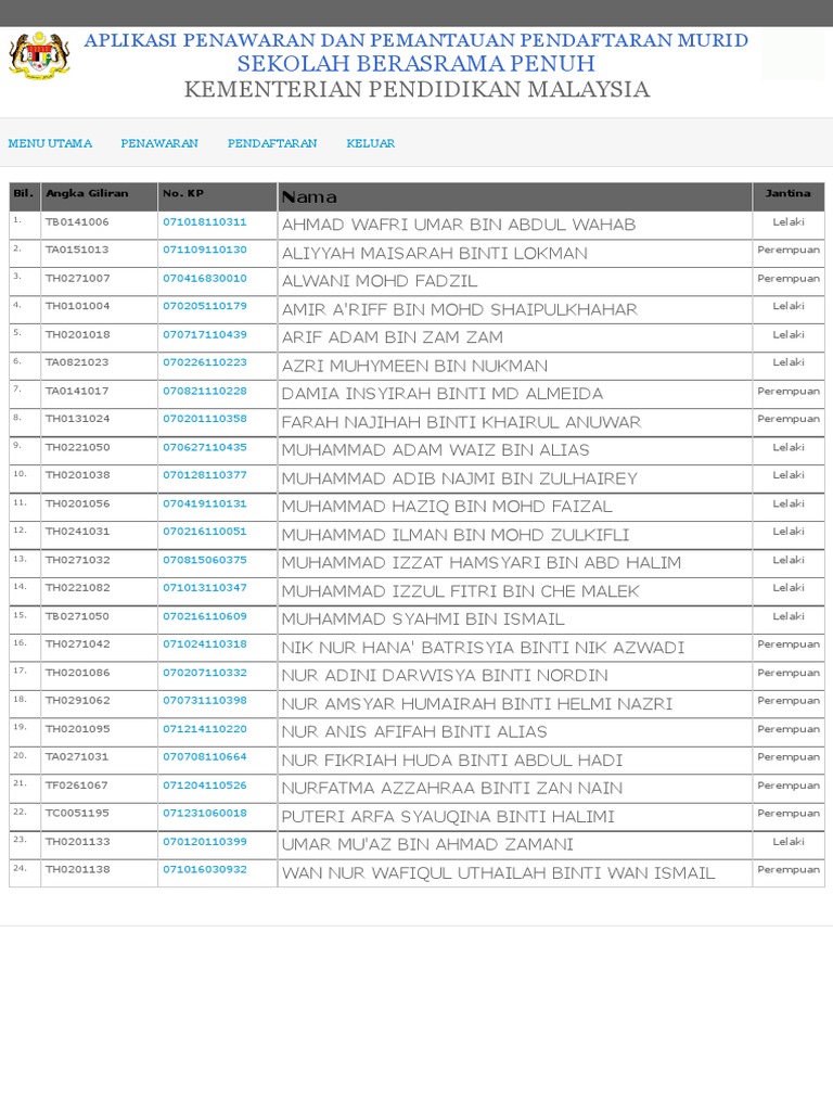 Aplikasi Penawaran Dan Pemantauan Pendaftaran Murid (s3p) | PDF
