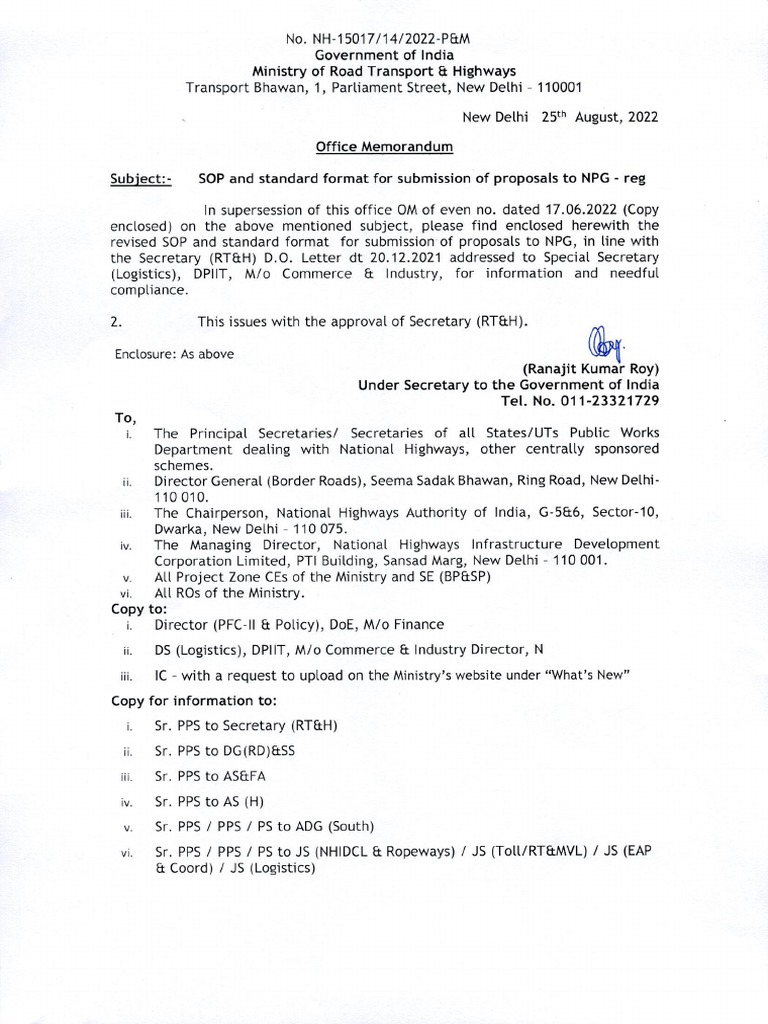 Nhai NPG Sop | PDF | Road Infrastructure