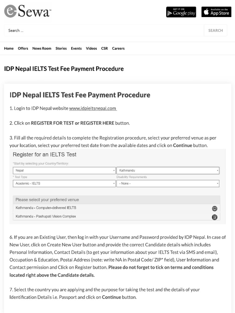 IDP IELTS Nepal payment procedure | PDF