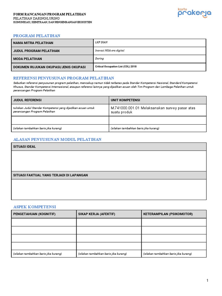 SN 2023 - Daring - Luring - RPP (Rancangan Program Pelatihan) | PDF