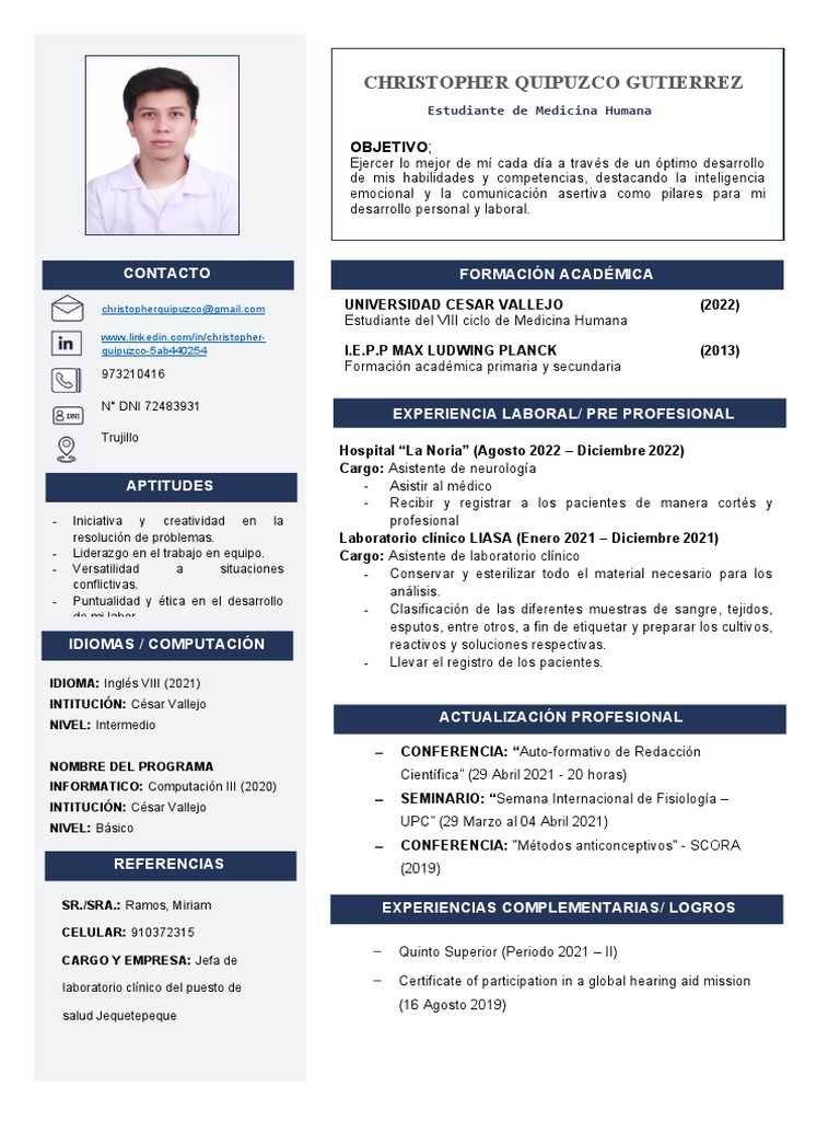 Modelo CV 2022 - Ucv | PDF