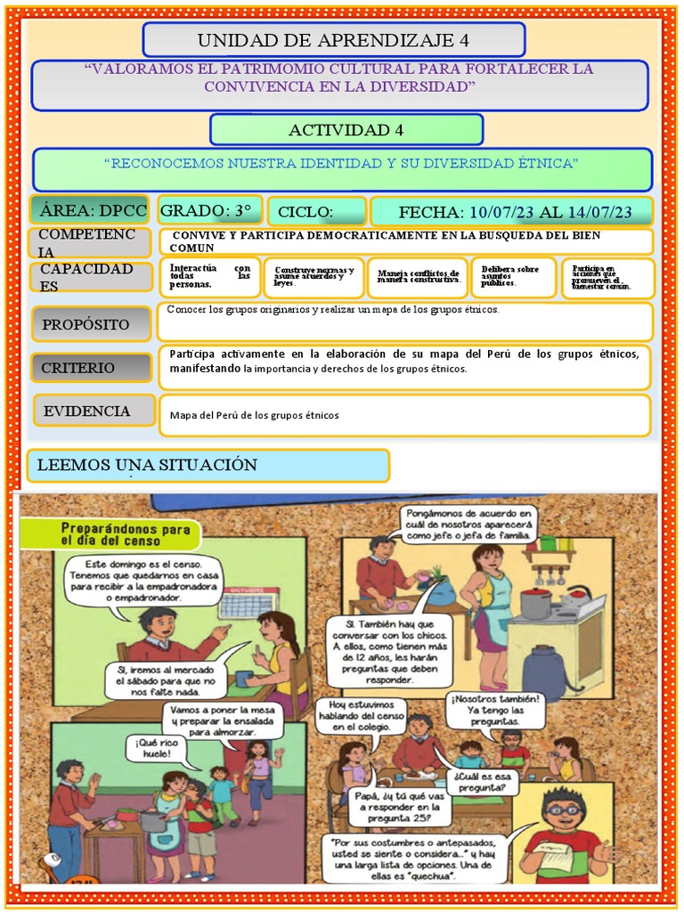 Iv DPCC 3° Ficha 04 (Unidad 04) | PDF | Perú
