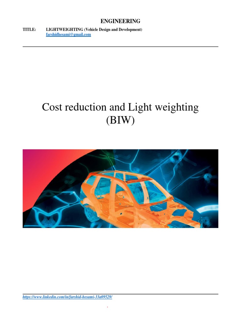 Cost Reduction and Light Weighting (BIW) | PDF | Steel | Truck