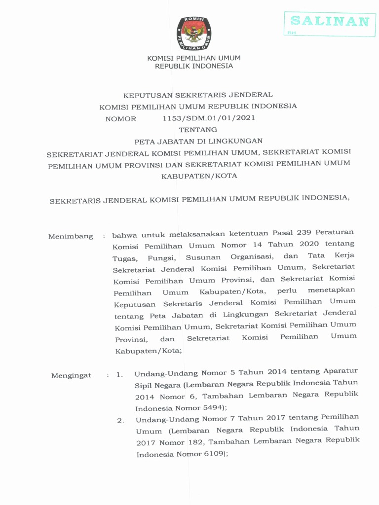 Salinan SK 1153 | PDF