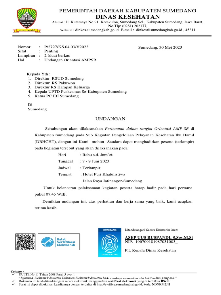 Revisi Undangan AMPSR | PDF