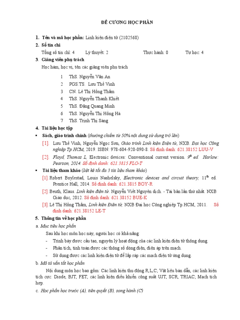 Dcmh-Linh Kien Dien Tu 2 | PDF