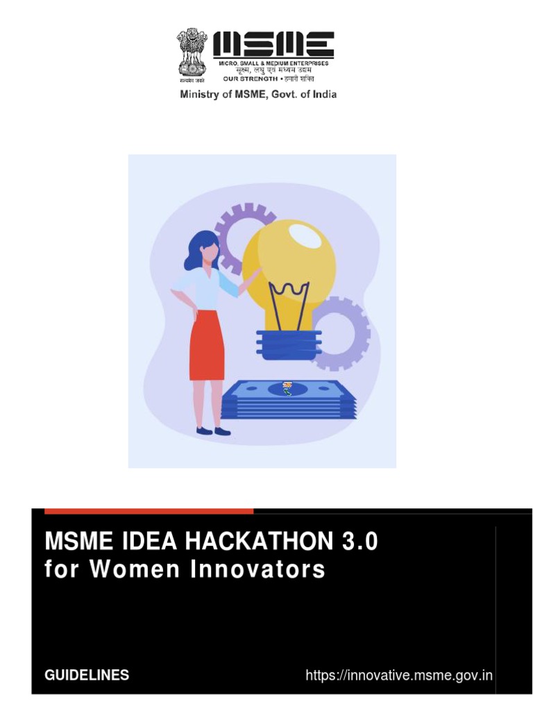 Msme Idea Hackathon Guidelines 3 Pdf Innovation Entrepreneurship