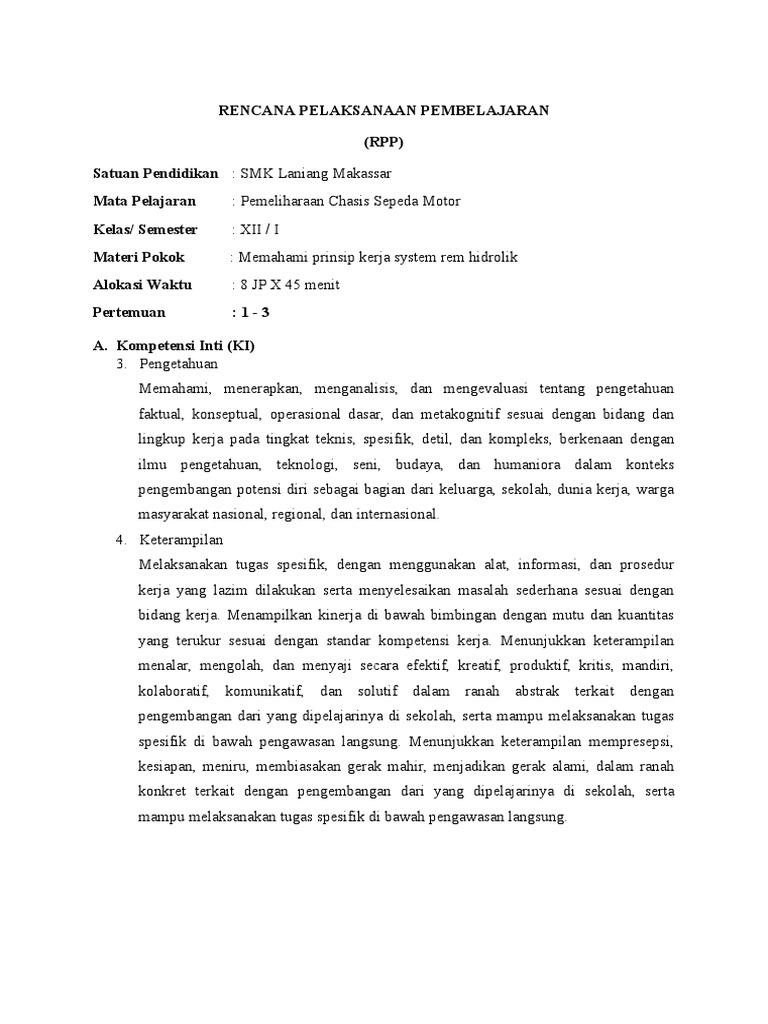 RPP PCSM KD 3.1 Pertemuan 1 - 3 | PDF