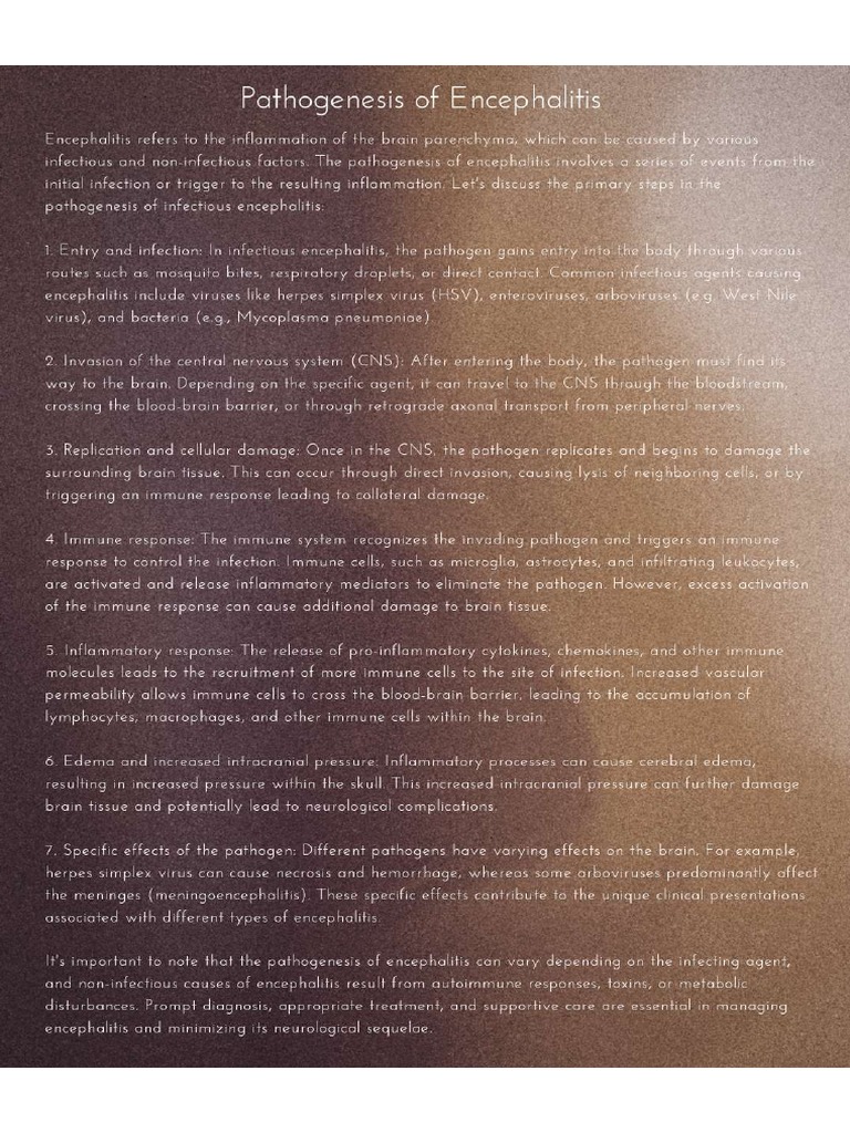 Encephalitis Pathogenesis | PDF
