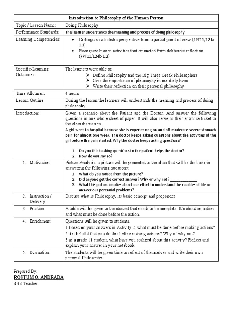 Tg-Intro To Philo - Doing Philosophy Week 1 | PDF | Learning ...