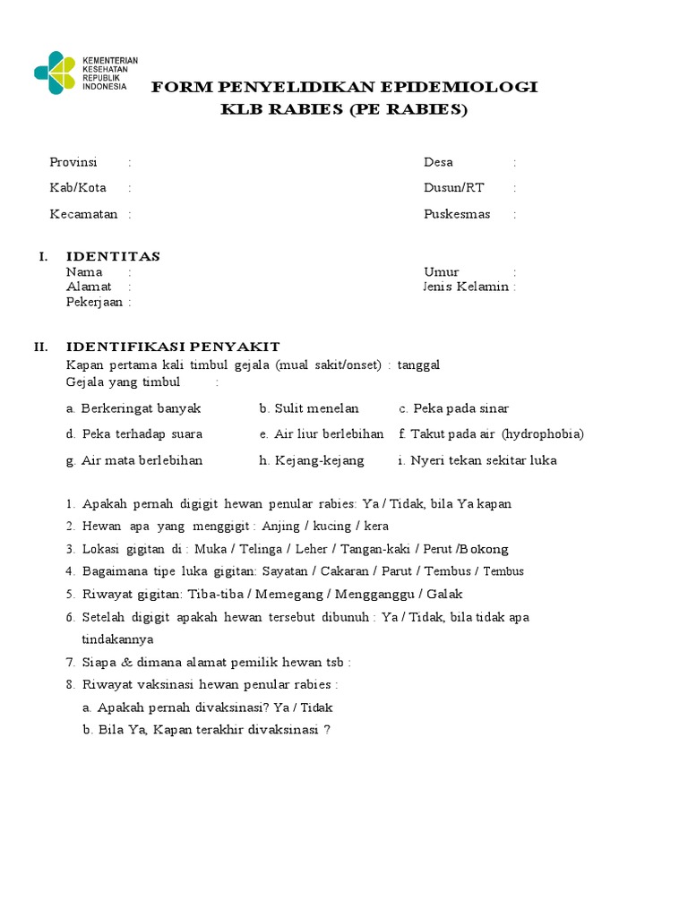 Form Pe KLB Rabies | PDF