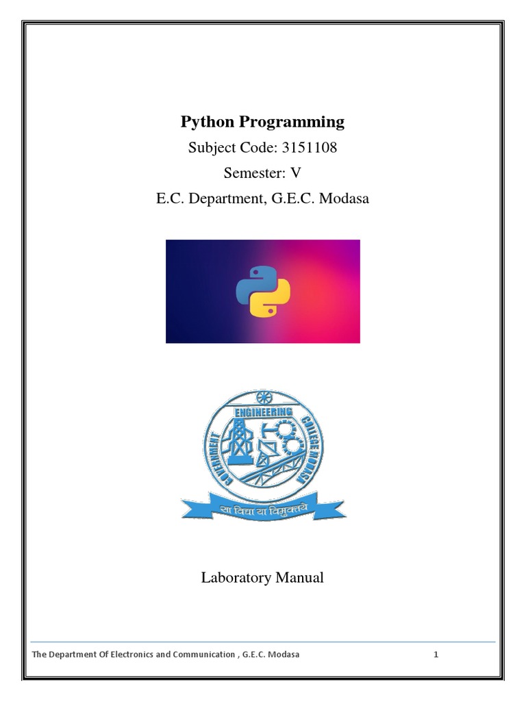Python Lab Manual - EC - Dept | PDF | Microcontroller | Python (Programming Language)