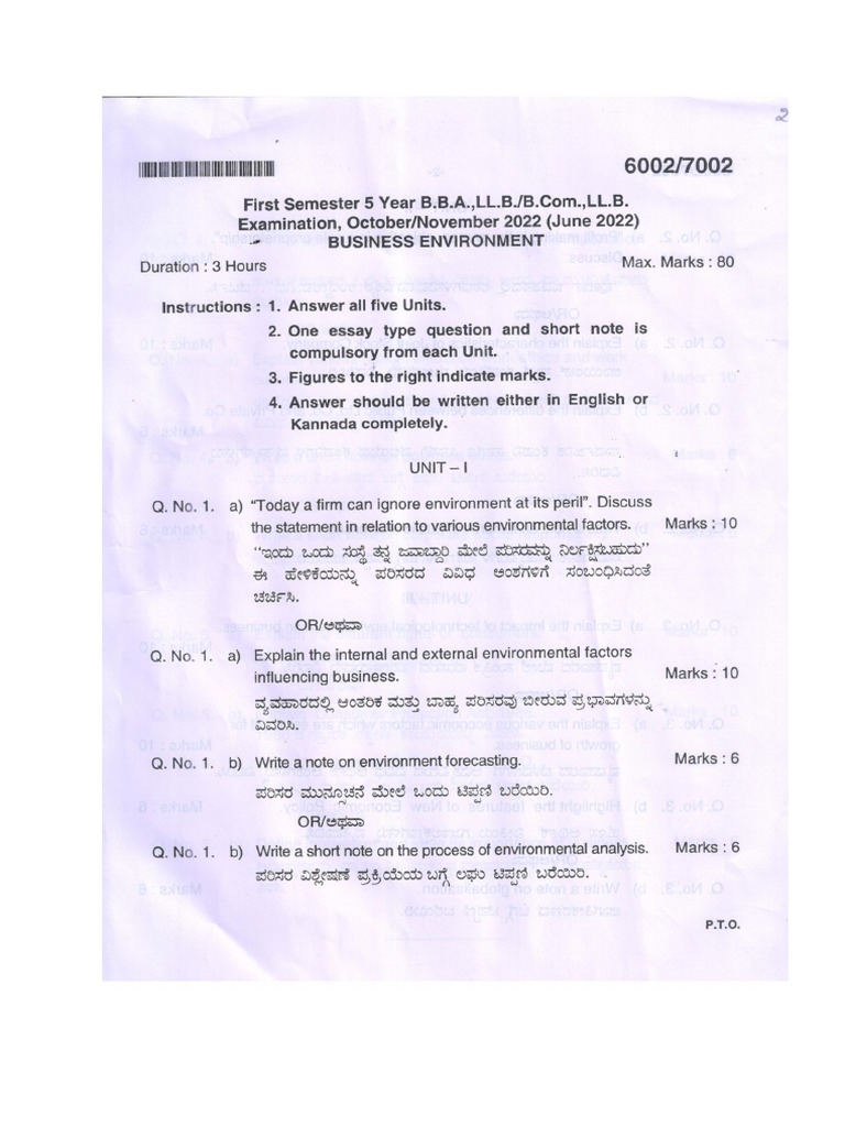 Business Environment - 6002-7002 | PDF