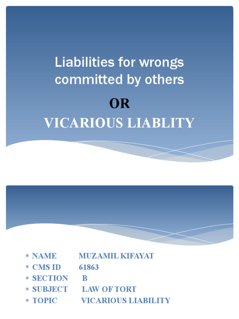 Understanding Vicarious Liability in Law | PDF | Legal Liability ...