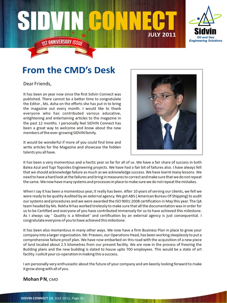 Sidvin Connect July' 11 | PDF | Kerala