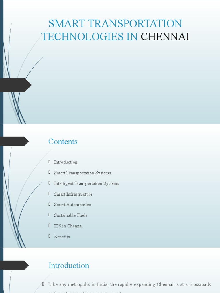 Smart Transportation in Chennai | PDF | Transport | Public Transport
