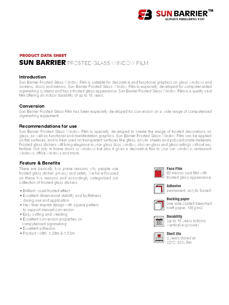 Frosted Product Data Sheet | PDF | Glasses | Poly(Methyl Methacrylate)
