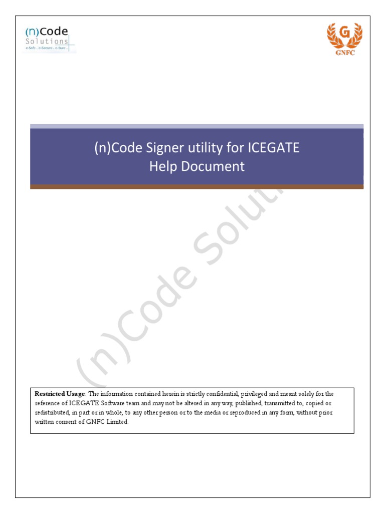 (N) Code Signer Utility-Help Document | PDF | Public Key Certificate ...