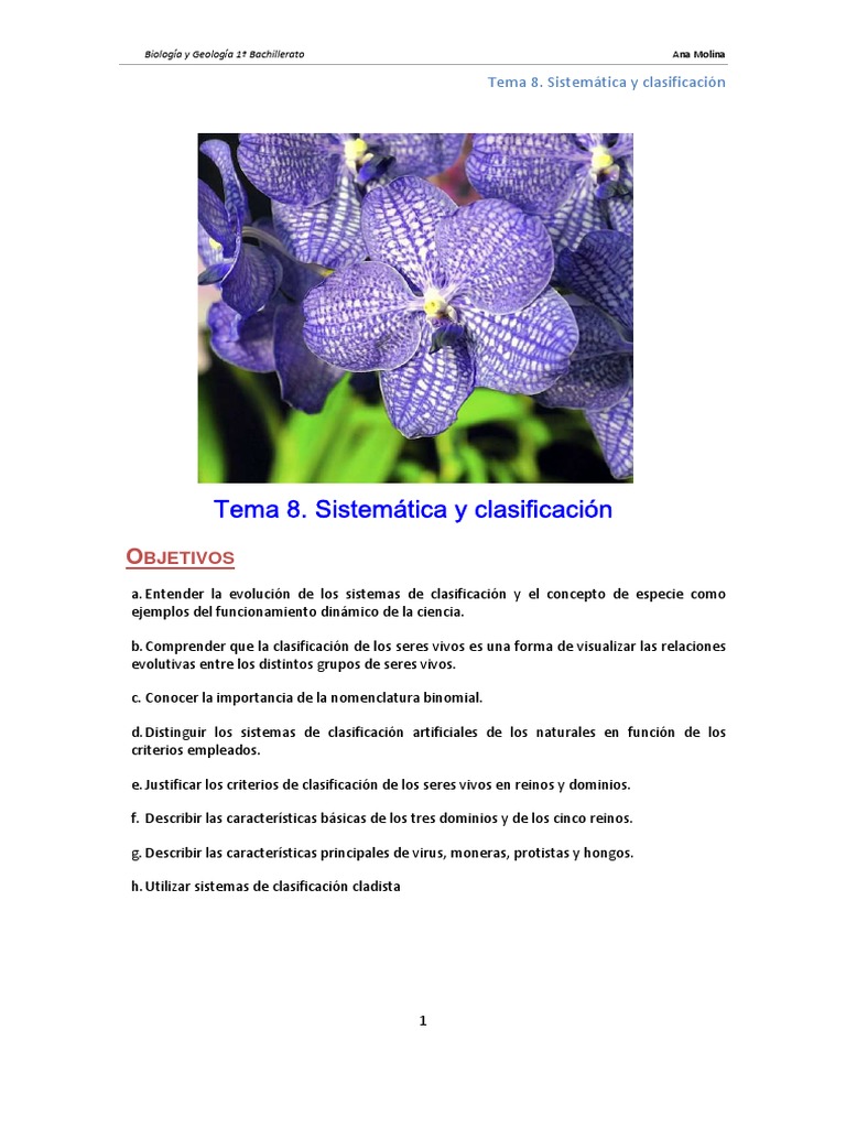 Sistemática y Clasificación | PDF | Taxonomía (biología) | Eucariotas