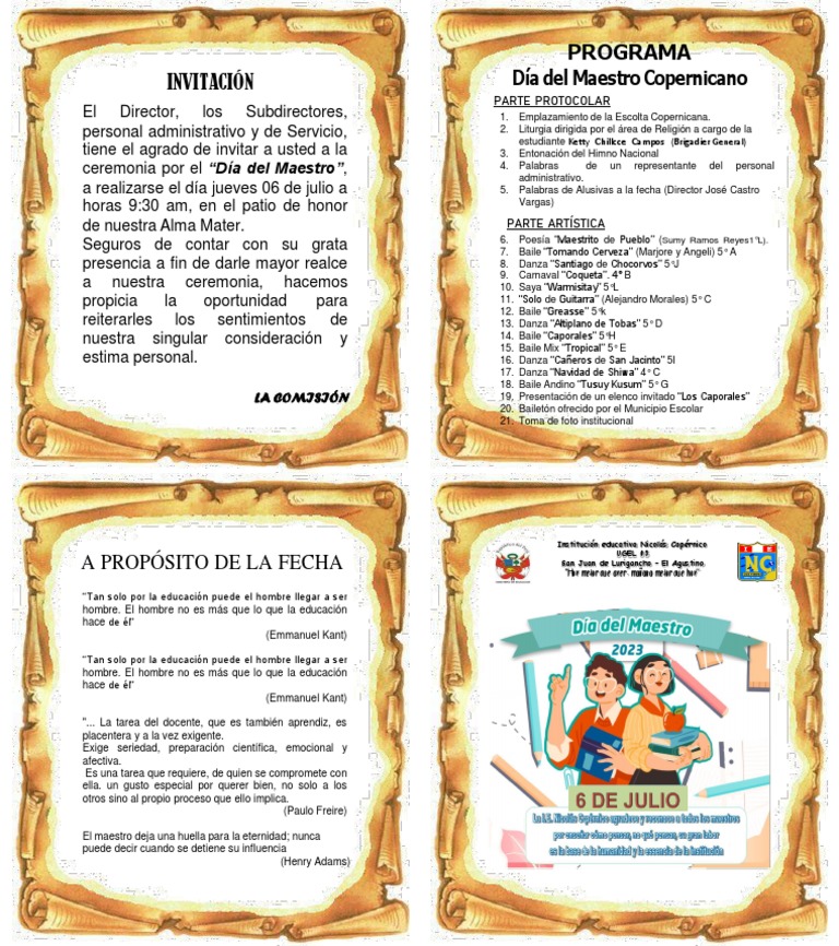 Programa Dia Del Maestro 2 | PDF