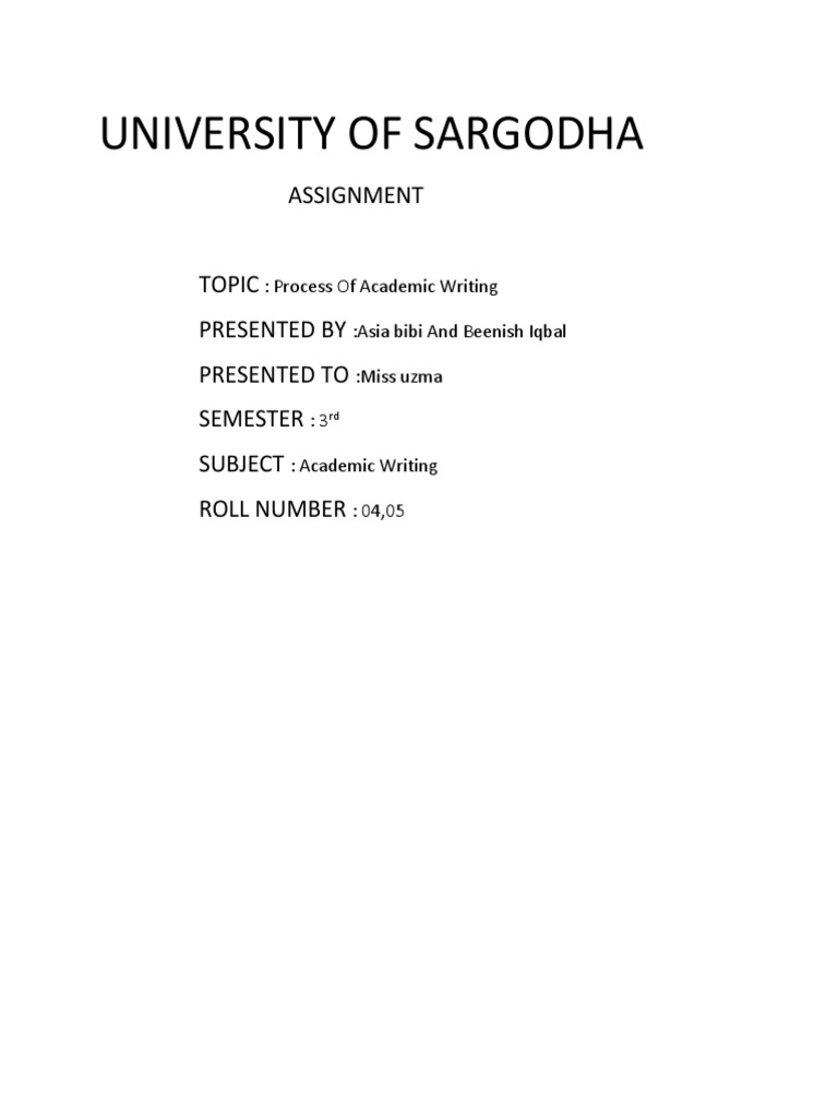 University of Sargodha: Assignment | PDF | Data | Brainstorming