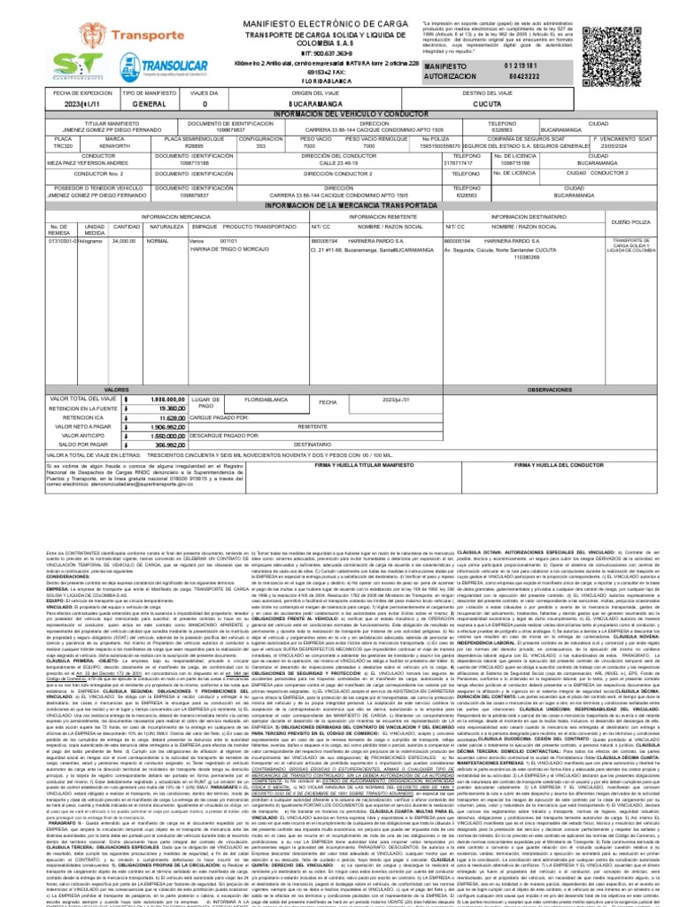 Muc Trc320 | PDF | Transporte | Seguro