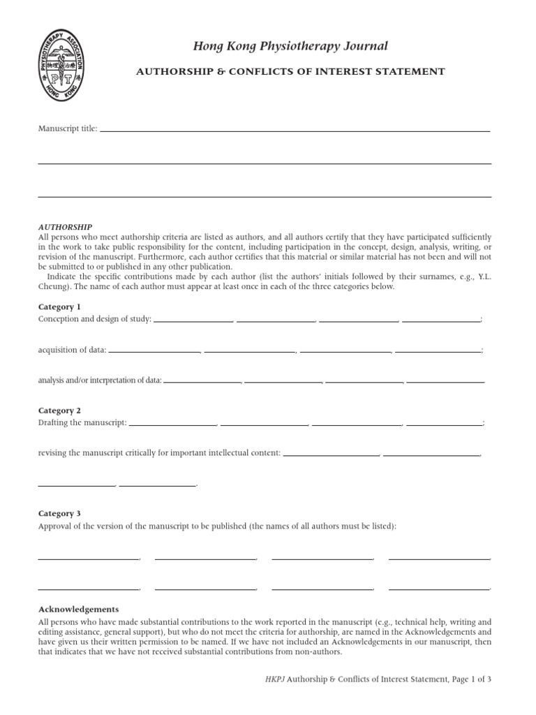 ICMJE Authorship Criteria Compliance | PDF | Conflict Of Interest
