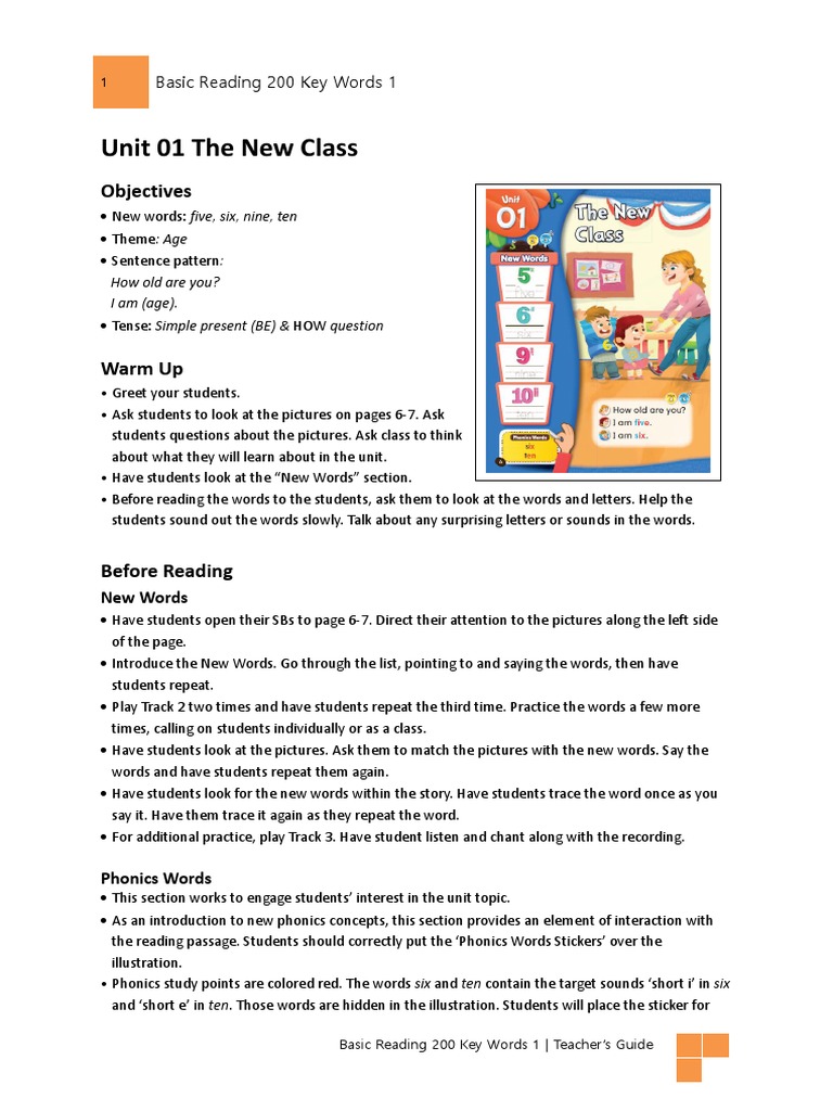 Basic Reading 200 Key Words 1 TG | PDF | Phonics | Reading Comprehension