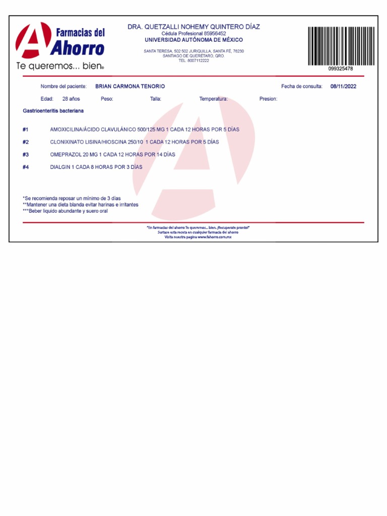 RECETA faRMaCIA DEL AHORRo | PDF
