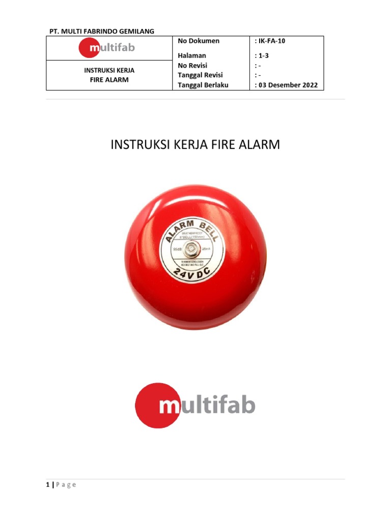 Prosedur Penggunaan Alarm Kebakaran | PDF