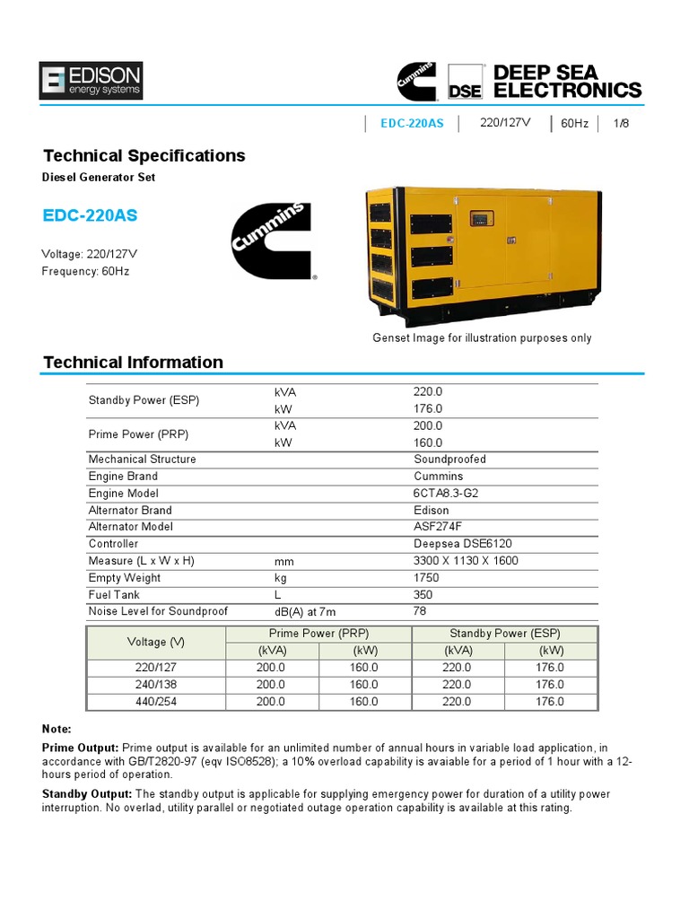 Brochure of EDC-220AS | PDF | Engines | Diesel Engine