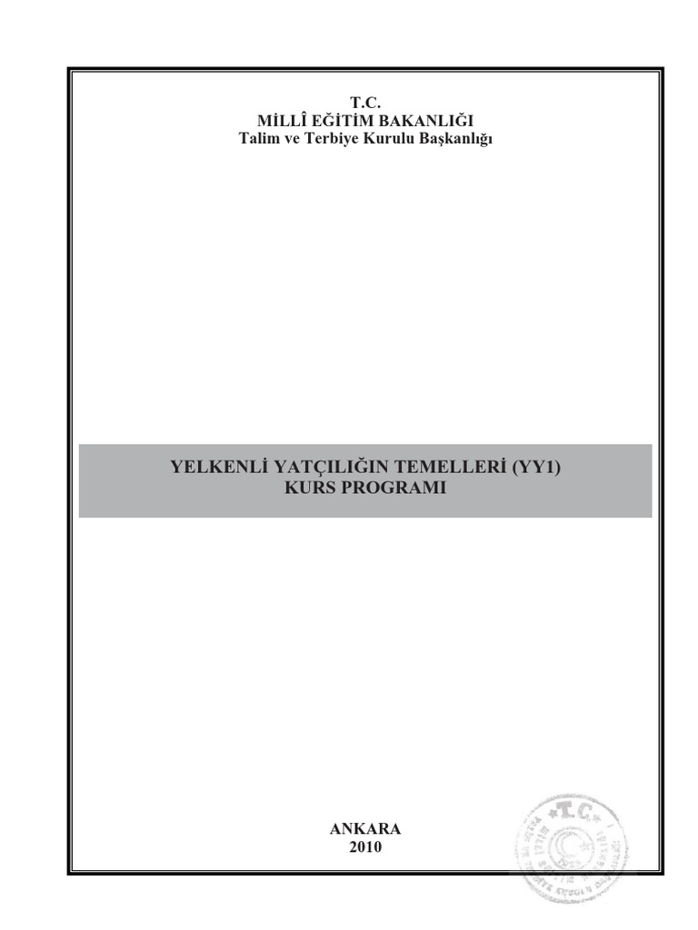 Yy1 Yelkenli Yatcilik Temelleri Kurs Programi | PDF