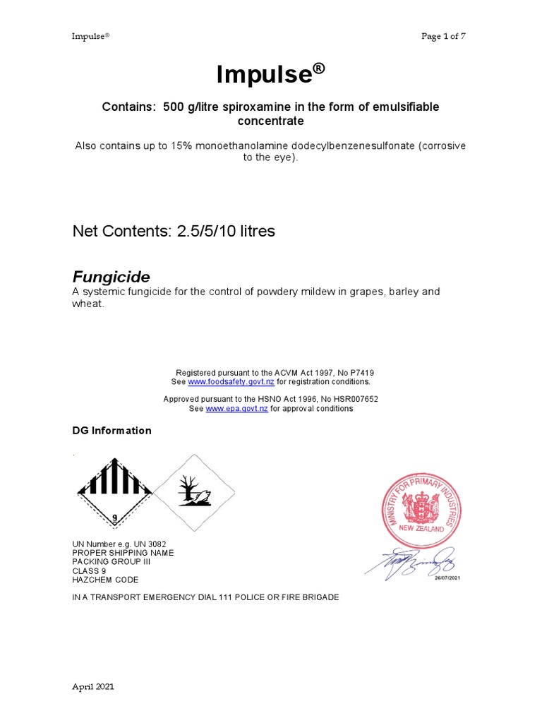 Impulse Label | Download Free PDF | Concentration | Toxicity