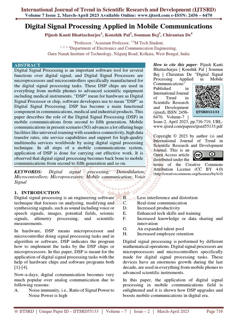 Digital Signal Processing Applied in Mobile Communications | PDF | Digital Signal Processing ...