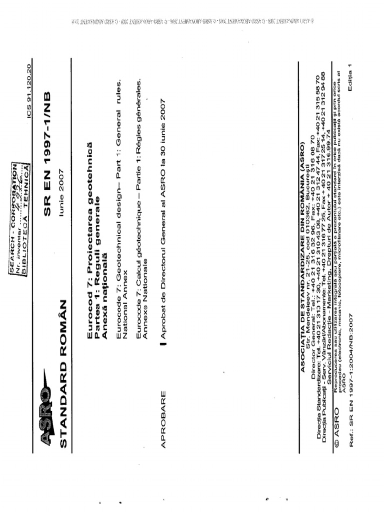 SR EN 1997-1-NB - Anexa Natioanala | PDF