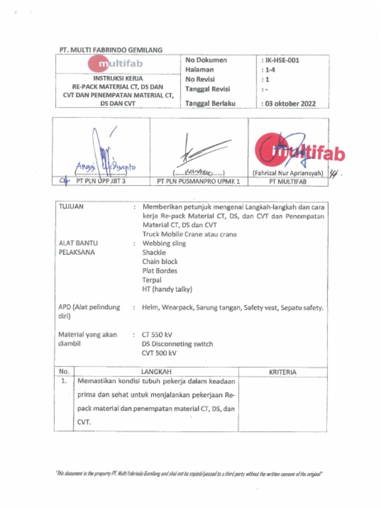 IK Repacking Dan Penempatan Material CT | PDF