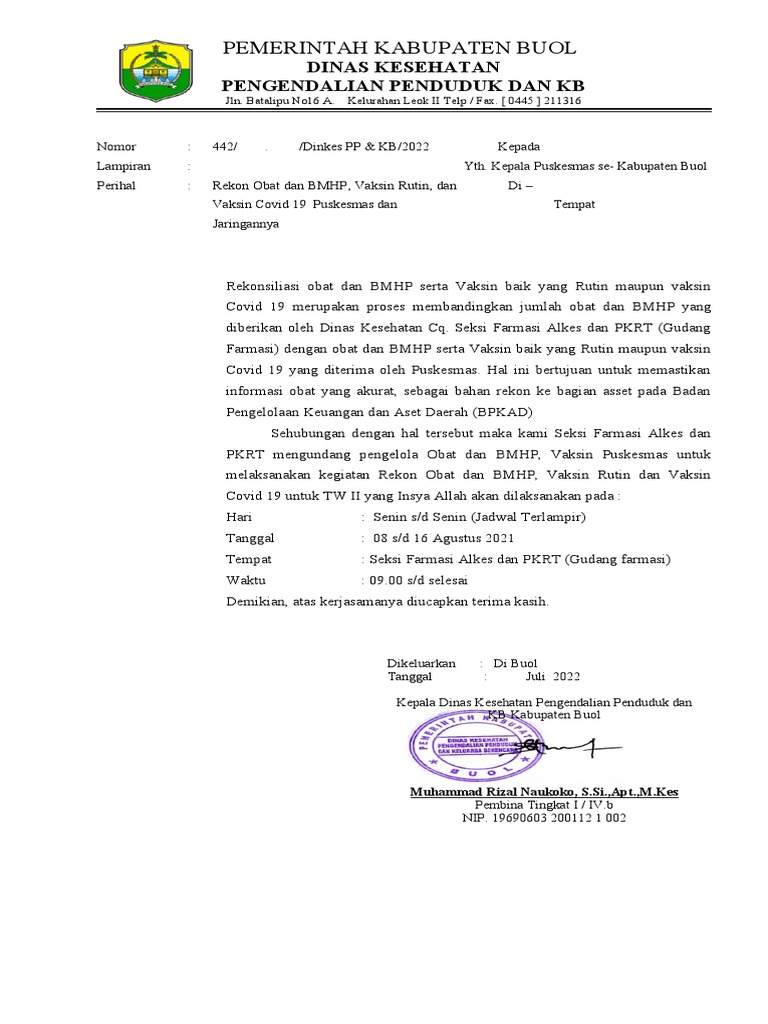 Surat Undangan Rekon | PDF