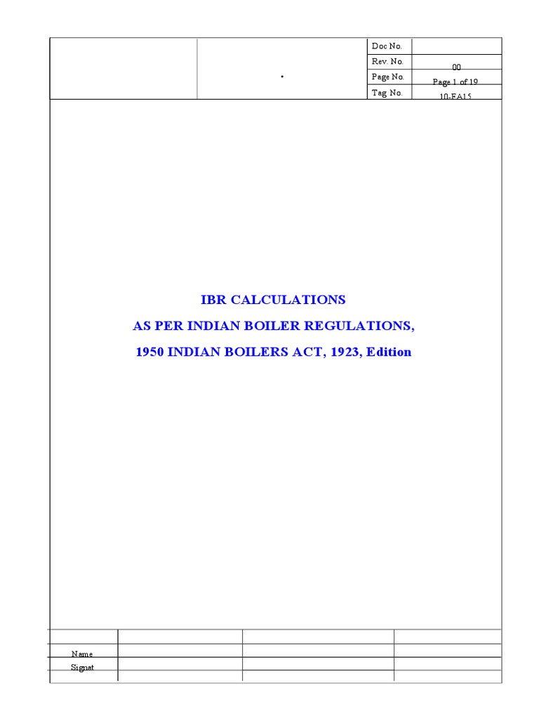 Ibr Calculation | PDF | Pipe (Fluid Conveyance) | Applied And Interdisciplinary Physics