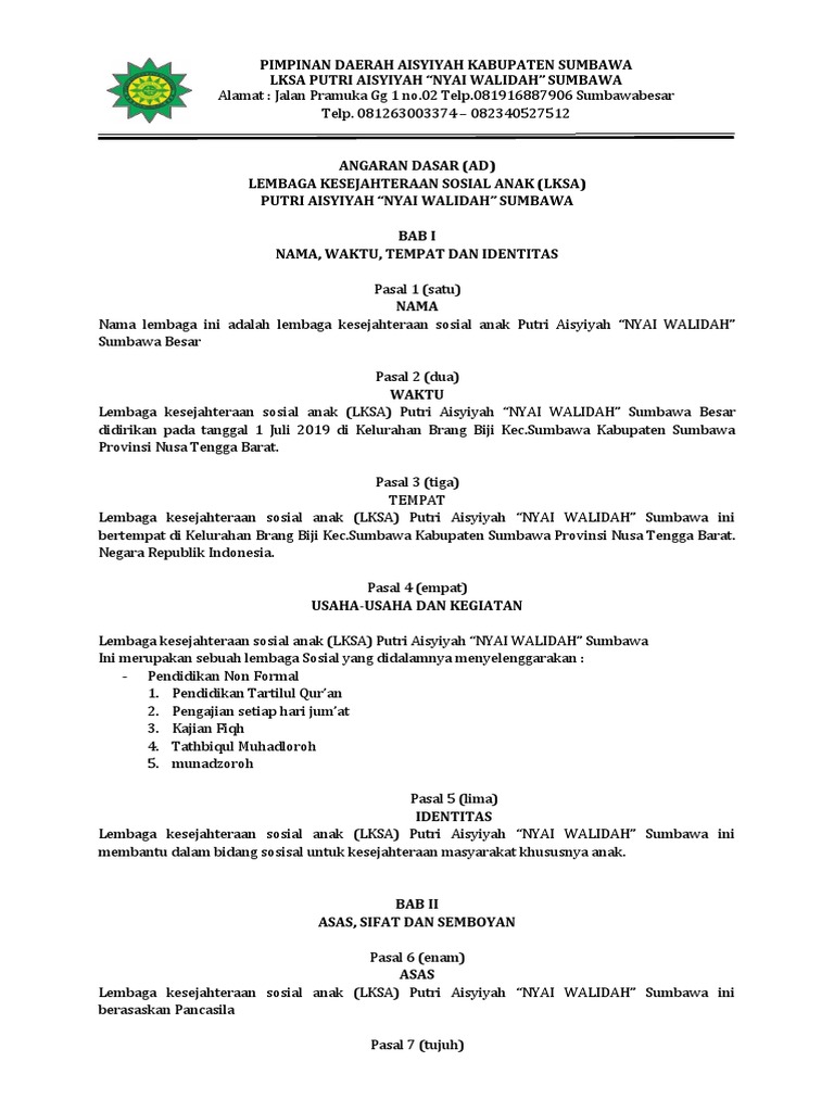 Adart Lksa Nyai Walidah | PDF