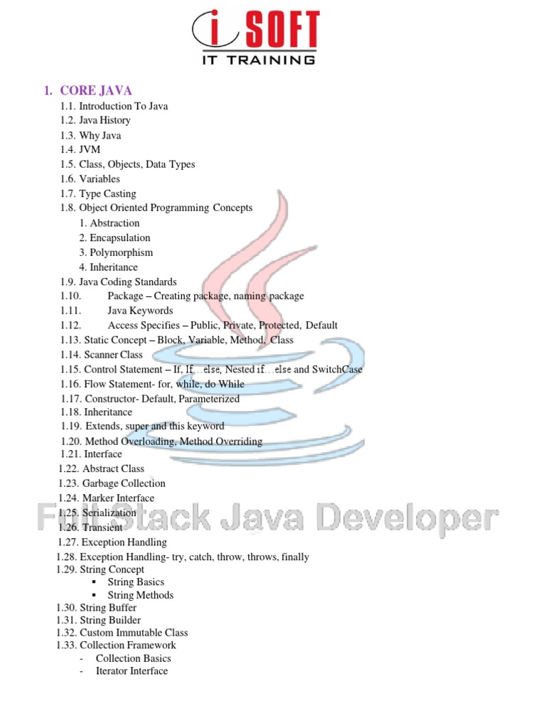 Java Isoft Curriculum | Download Free PDF | Spring Framework | Method (Computer Programming)
