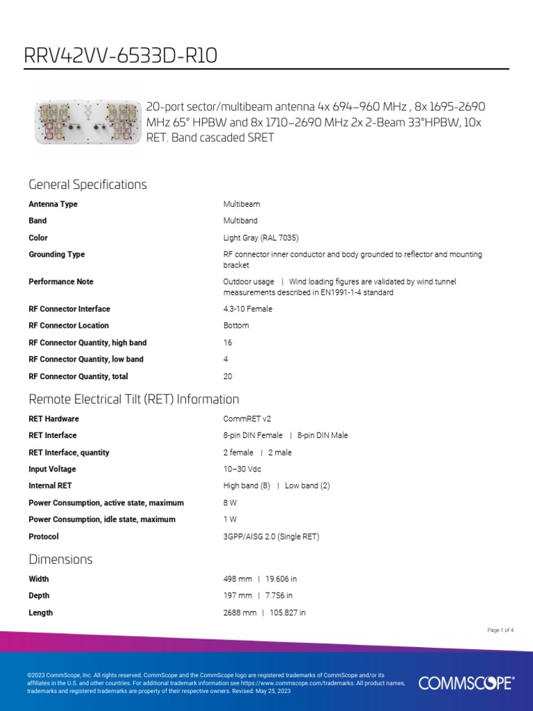 RRV42VV-6533D-R10 Product specifications | PDF | Antenna (Radio ...