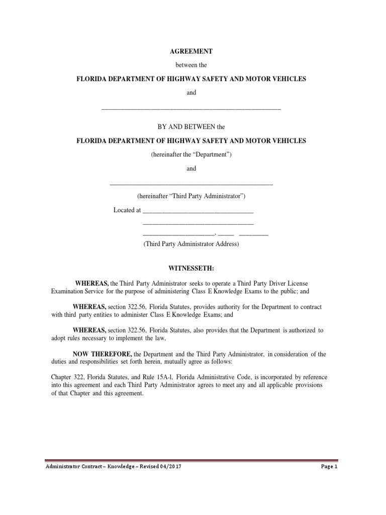 Third Party Driver Exam Contract | PDF | Driver's License | Legal Liability