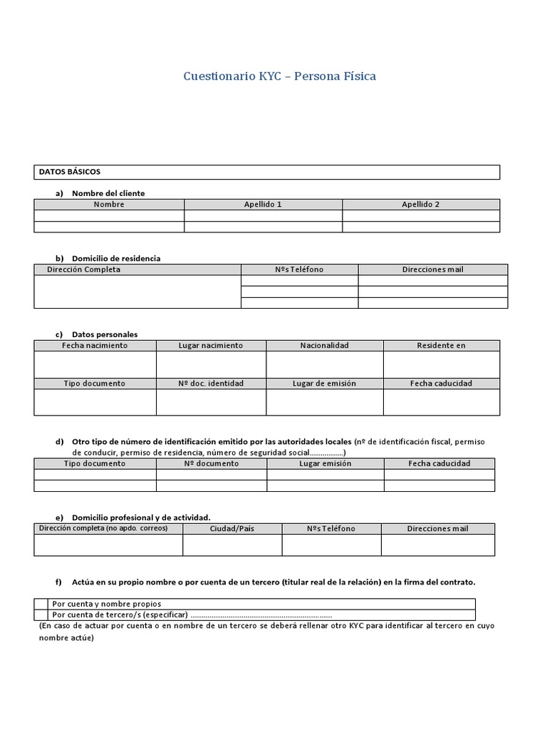 Modelo KYC Empresas | PDF | Inversiones | Economias